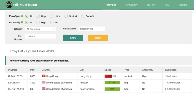Top 10 Free Proxies for Web Scraping – Best of the Best (Free Proxy List)